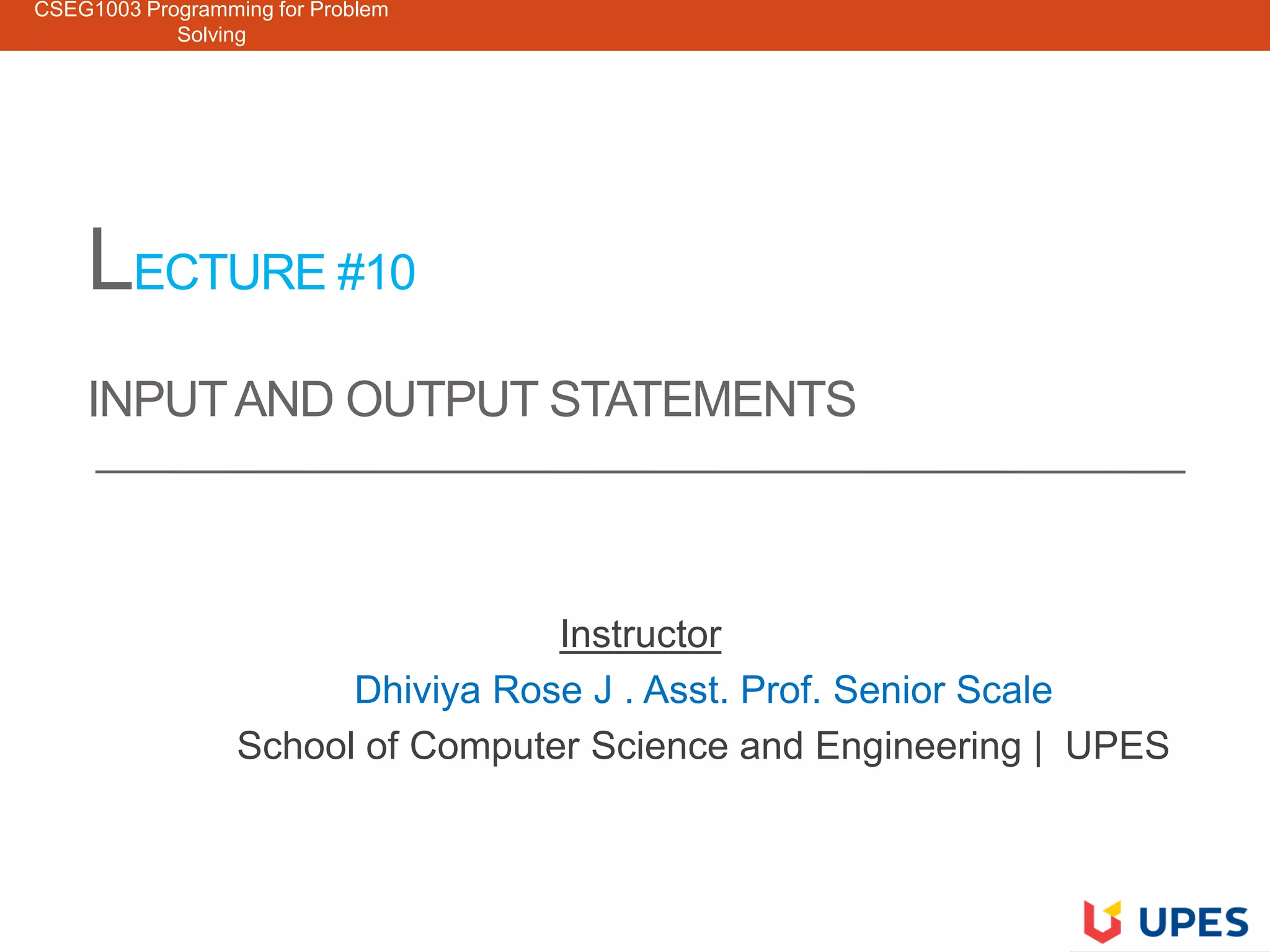 Programming For Problem Solving Unit 2 Ppt