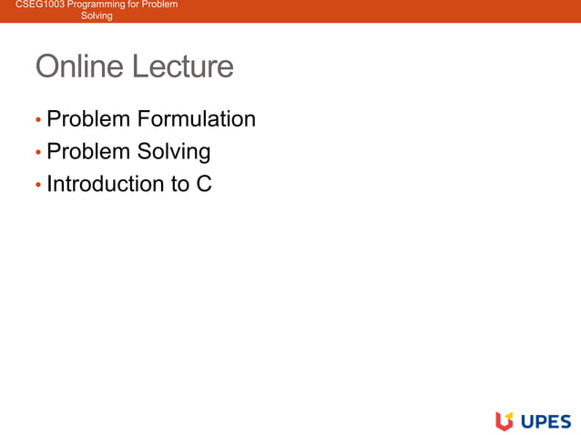 Programming for Problem Solving Unit 2 | PPT
