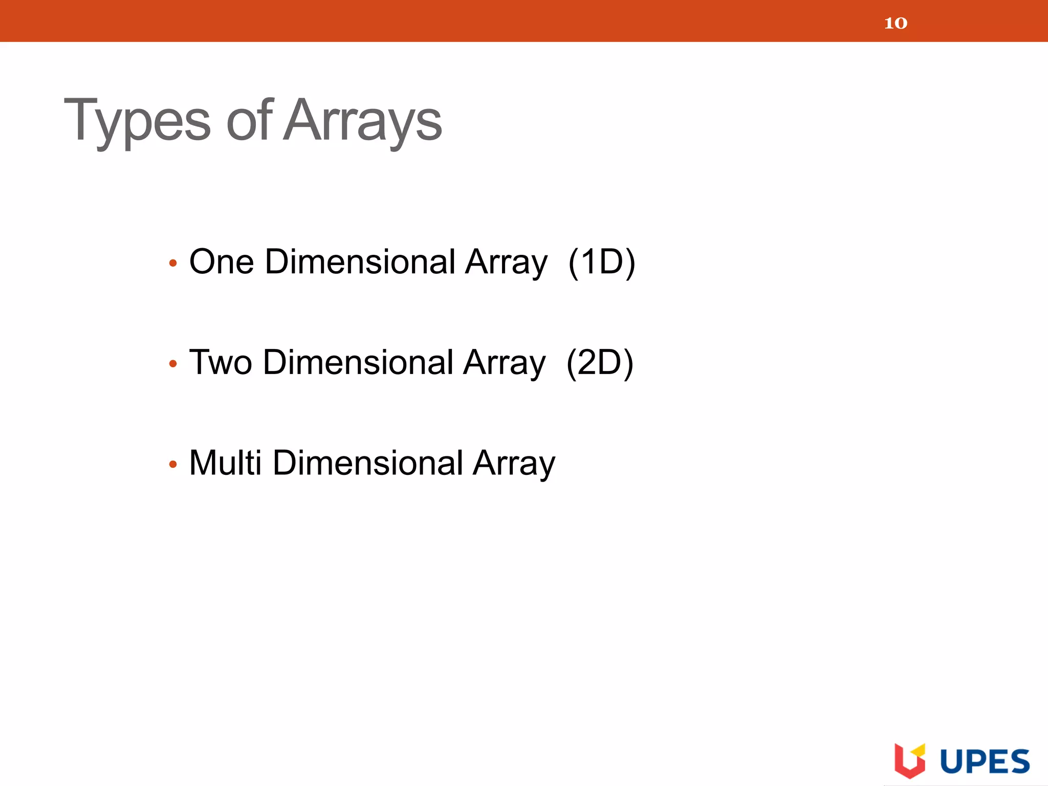 CSEG1001Unit 3 Arrays and Strings | PPT