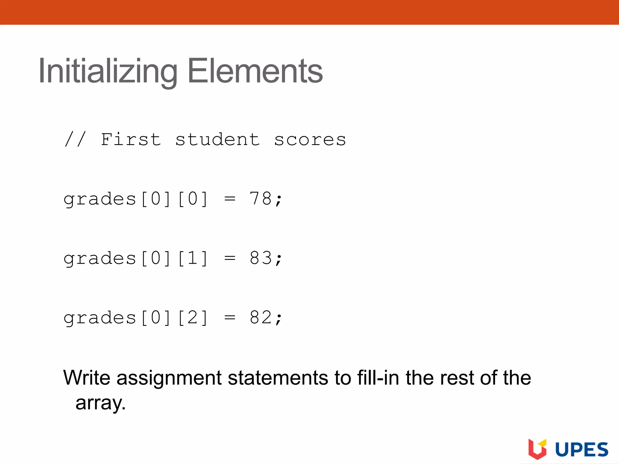 CSEG1001Unit 3 Arrays and Strings | PPT