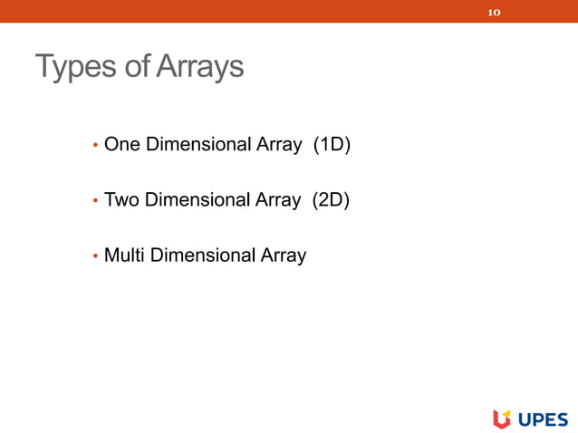 CSEG1001Unit 3 Arrays and Strings | PPT