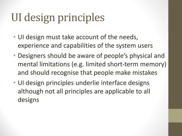 Lecture (User Interface Design).ppt | Operating Systems | Computer Software and Applications
