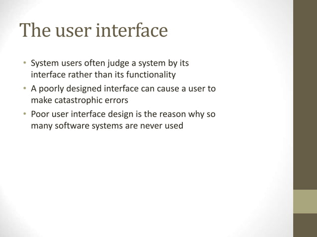Lecture (User Interface Design).ppt | Operating Systems | Computer Software and Applications