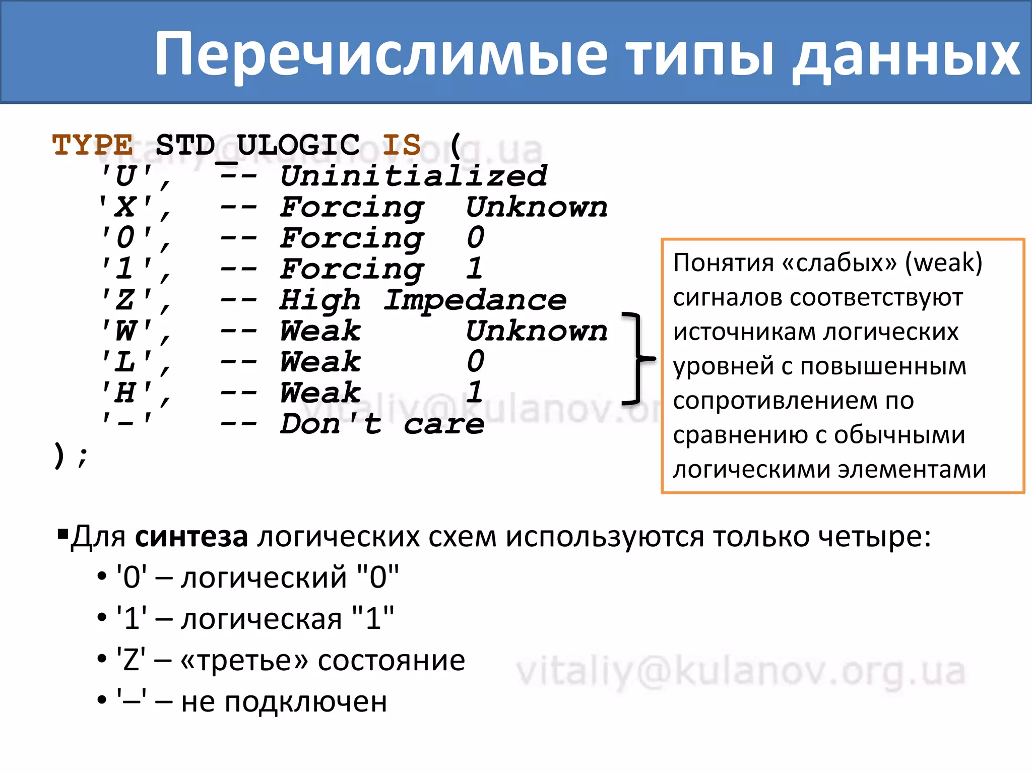 VHDL data types, user-defined types, subtypes | PPT