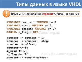 VHDL data types, user-defined types, subtypes | PPT