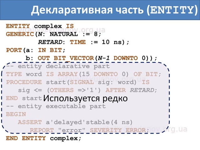 Basic principles of projects description in VHDL - ENTITY, ARCHITECTURE, LIBRARY, PACKAGE | PPT