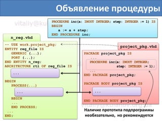 Subprograms in VHDL, Procedures in VHDL | PPT