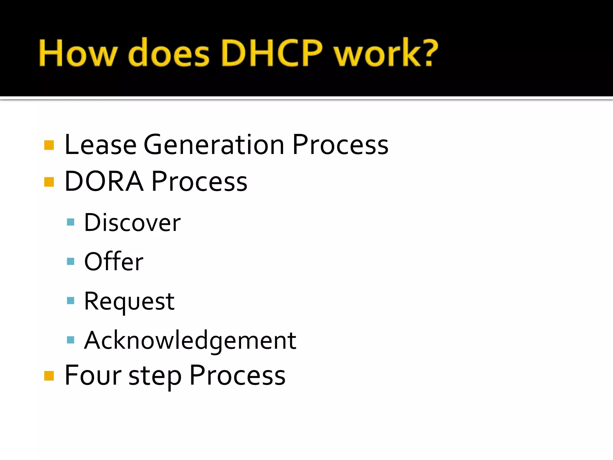 DHCP DNS P1 DHCP & Wireless Communication Methods Unicasting.pptx | Computer Networking | Computing
