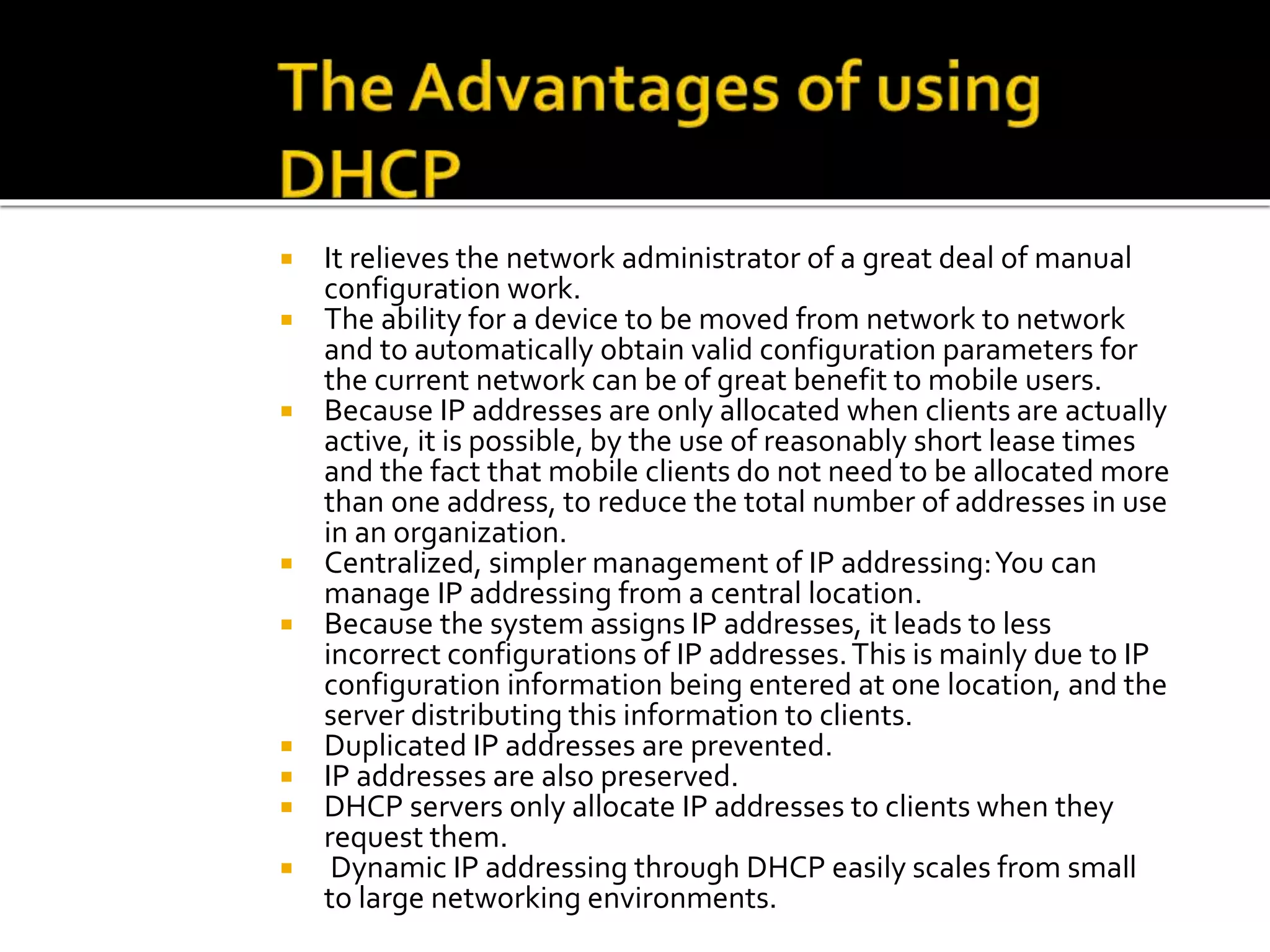 DHCP DNS P1 DHCP & Wireless Communication Methods Unicasting.pptx | Computer Networking | Computing