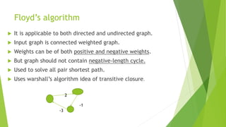 Lecture warshall floyd | PPTX