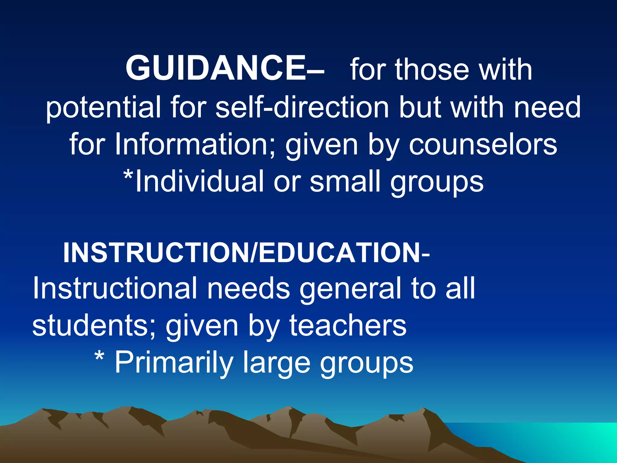 Lecture wd teachers on guidance & counseling | PPT