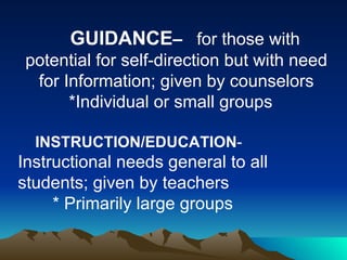 Lecture wd teachers on guidance & counseling | PPT