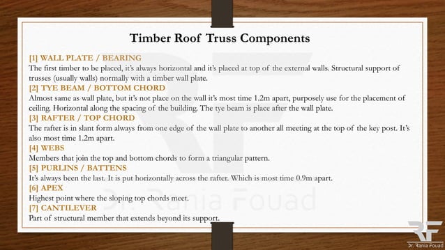 Lecture Wooden Timber Ceiling محاضرة الاسقف الخشبية | PPT