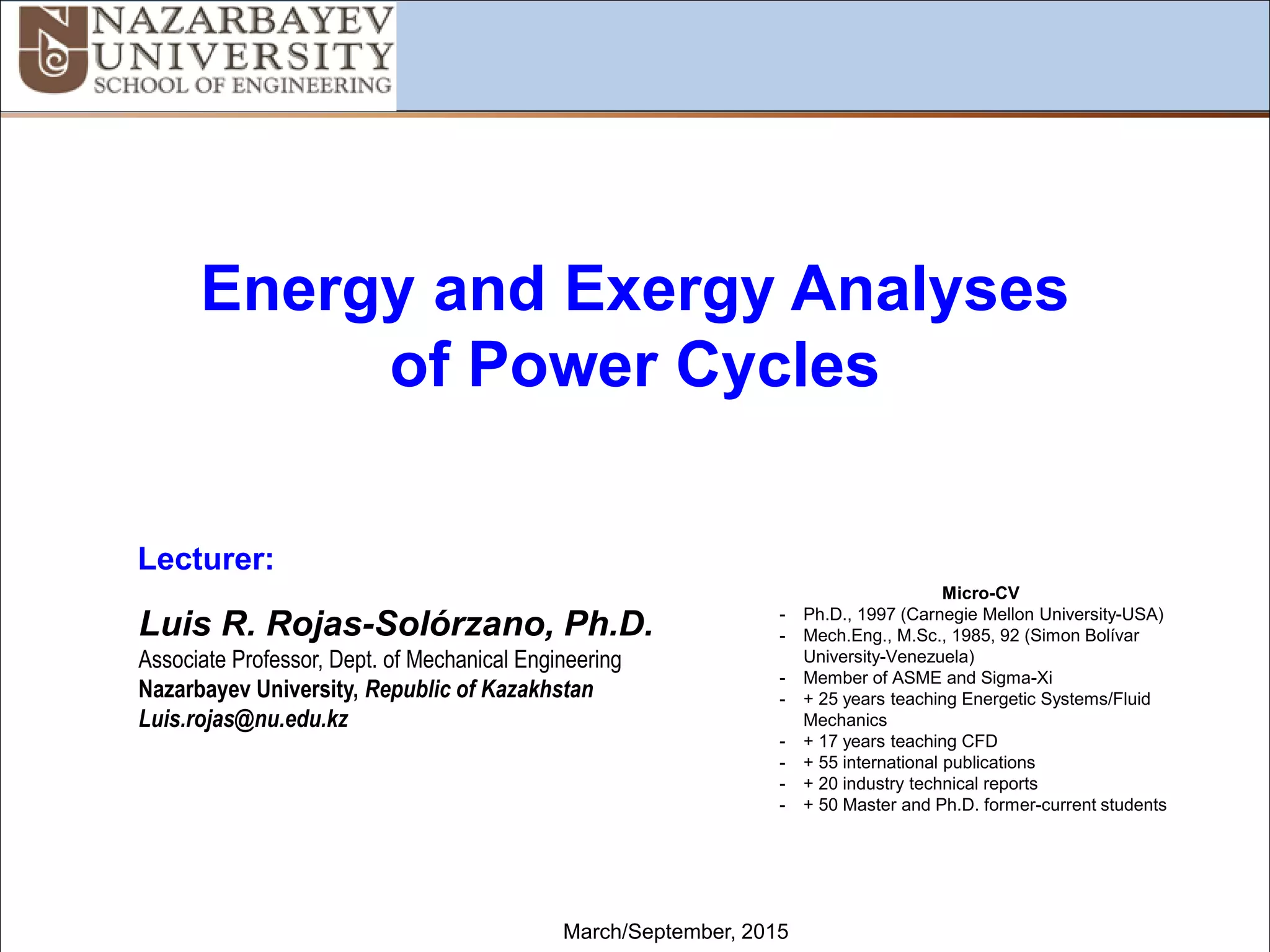 Energy and Exergy Analyses of Power Cycles | PDF