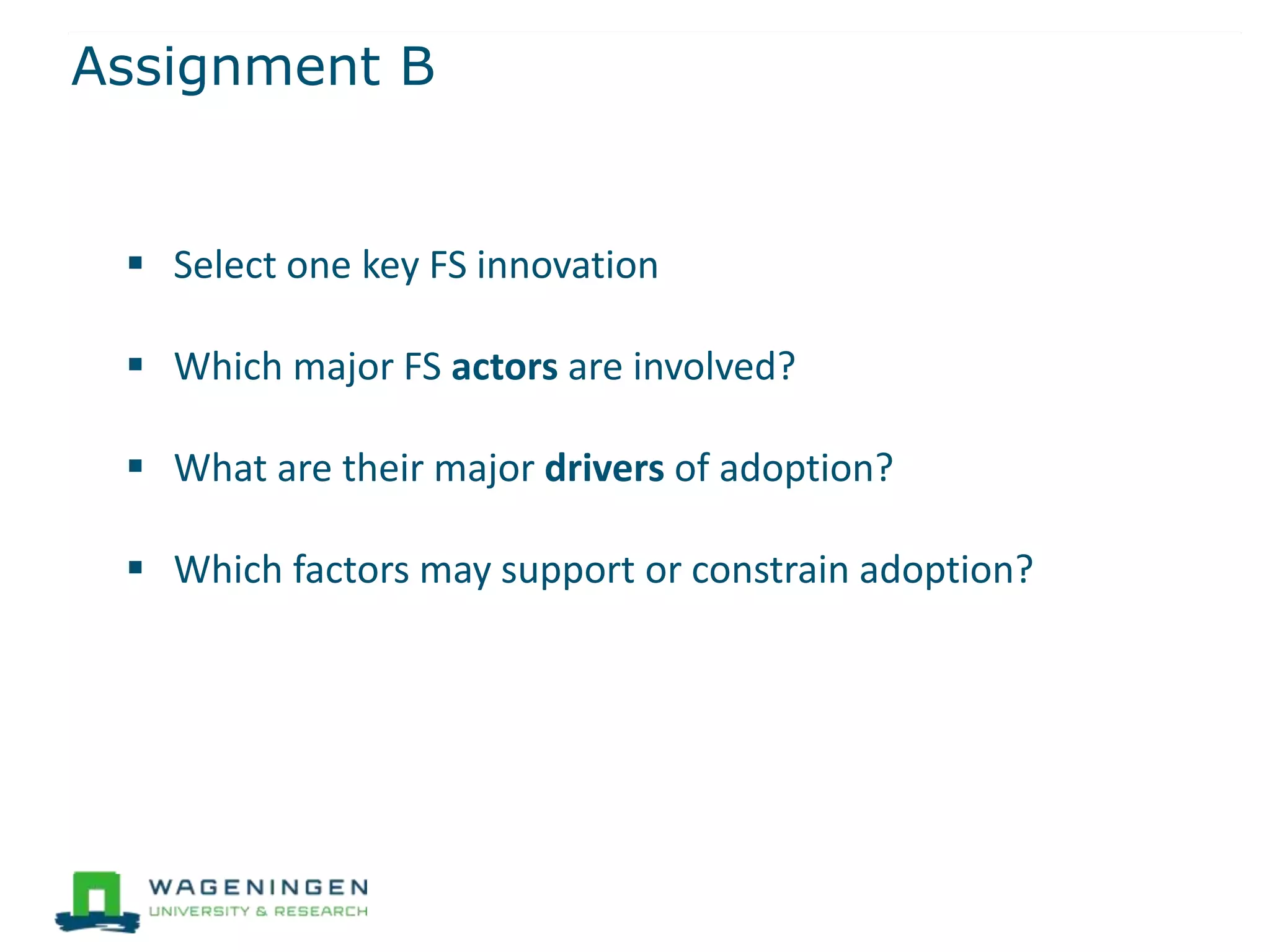 Lecture wur course food systems innovations | PPTX