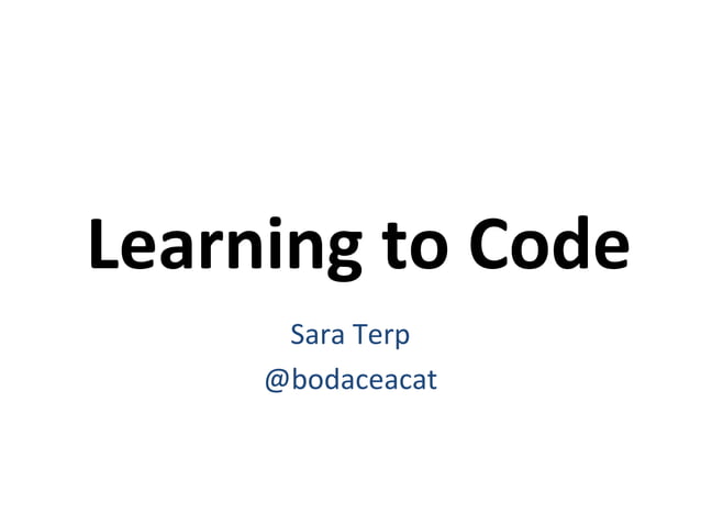 Learning to code | PPT