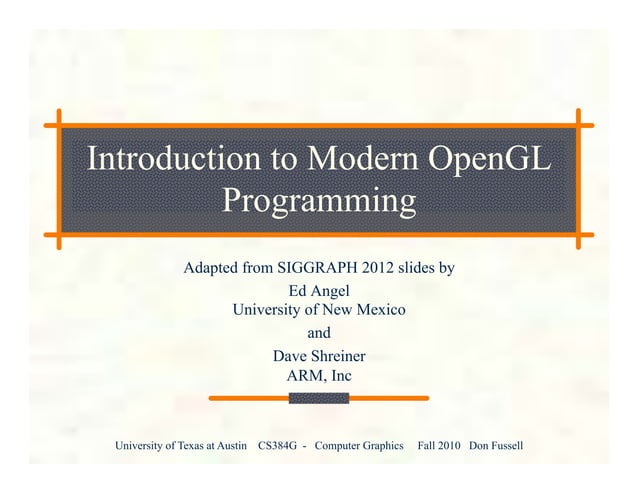 Lectureall Opengl Complete Guide Tutorialpdf 3 D Graphics Computer 2816