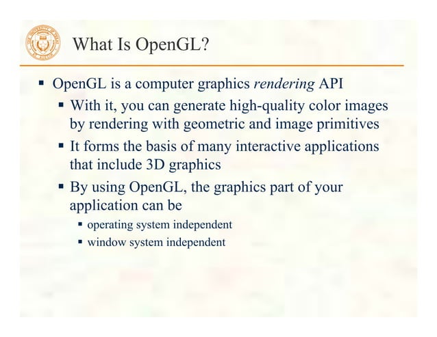 Lectureall Opengl Complete Guide Tutorialpdf 3 D Graphics Computer