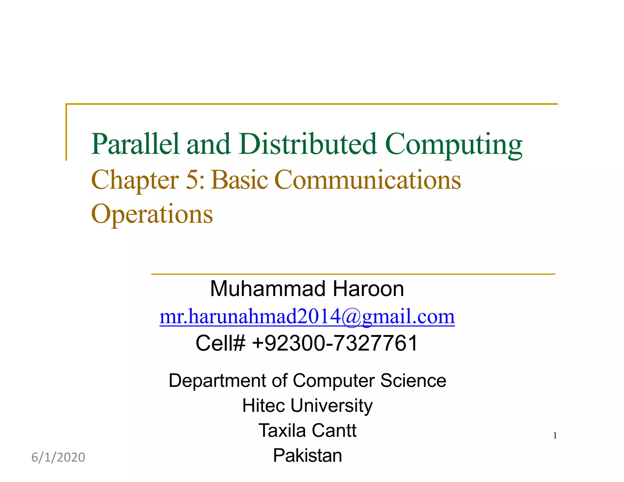 Lecturre 07 - Chapter 05 - Basic Communications Operations | PPTX