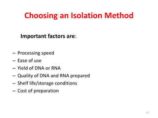 Lectut btn-202-ppt-l12. isolation and purification of total cellular ...