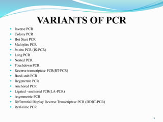 Lectut btn-202-ppt-l27. variants of pcr-i | PPTX