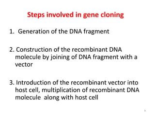 Lectut btn-202-ppt-l3. gene cloning and plasmid vectors (1) | PPTX
