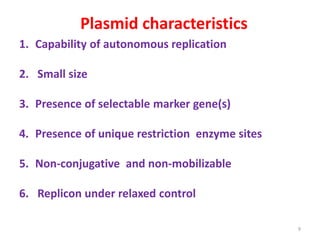 Lectut btn-202-ppt-l3. gene cloning and plasmid vectors (1) | PPTX