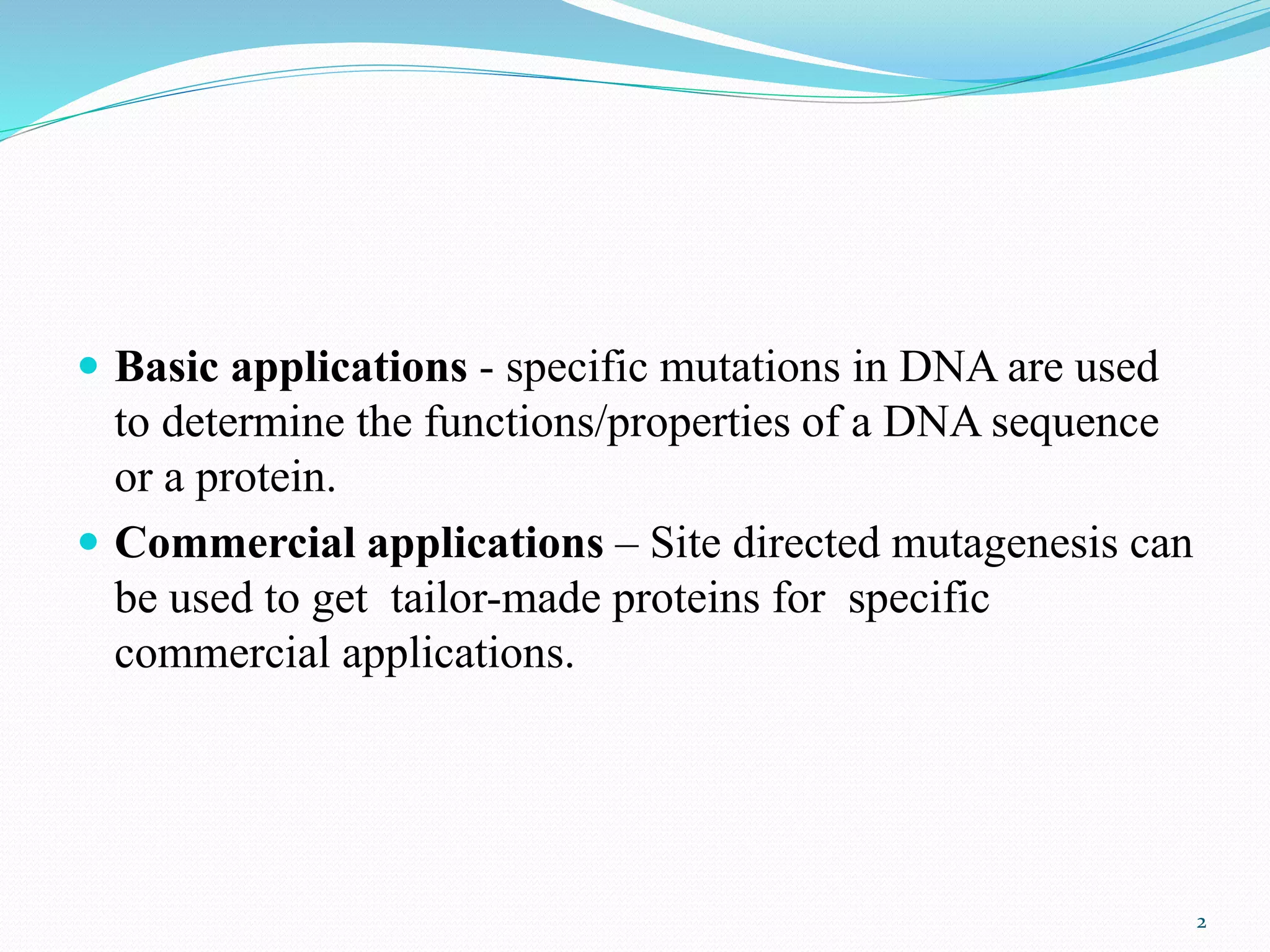 Lectut btn-202-ppt-l34. applications of site-directed mutagenesis | PPTX | Biotech and ...