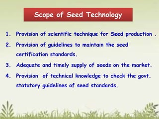 Seed and Seed technology | PPTX | Agriculture | Industries