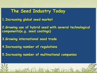 Seed and Seed technology | PPTX | Agriculture | Industries