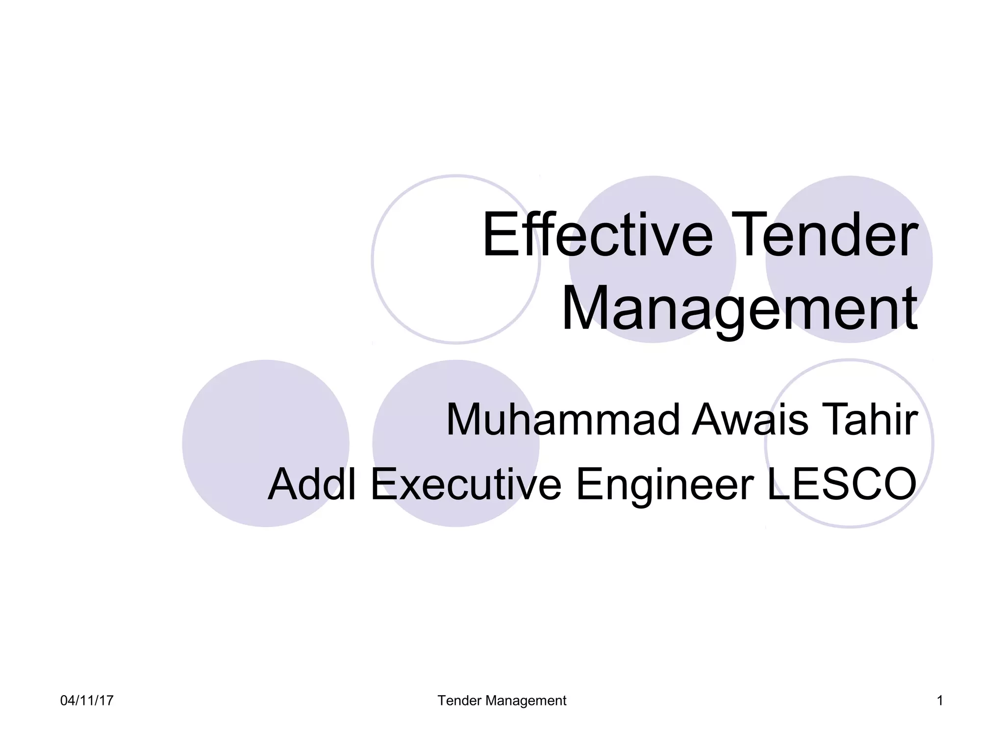 Tender Management | PPT