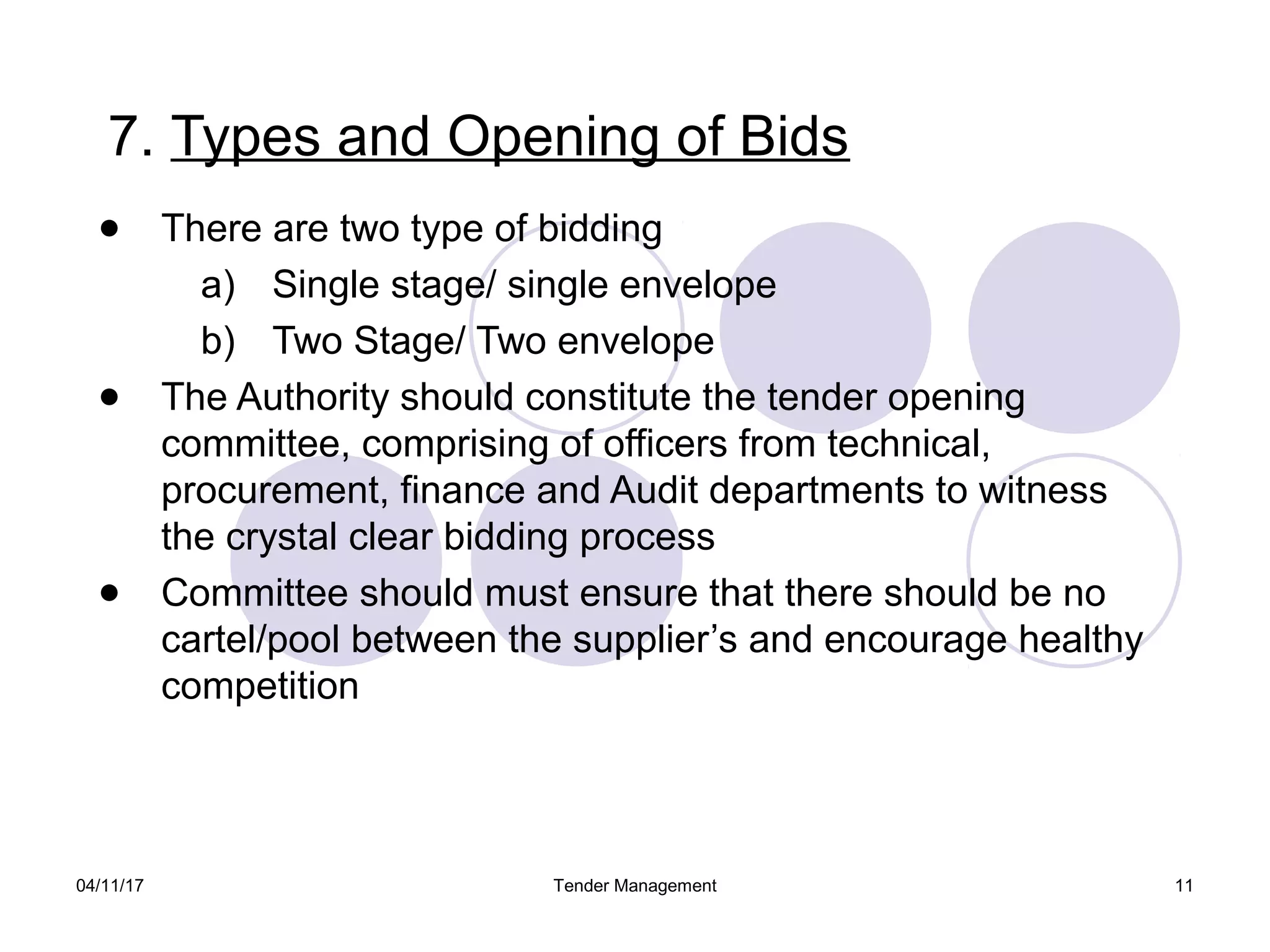 Tender Management | PPT