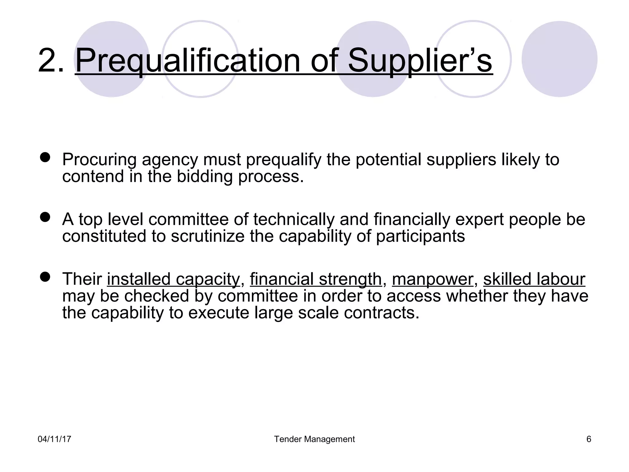 Tender Management | PPT