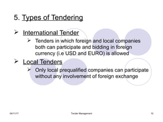 Tender Management | PPT