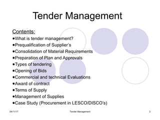 Tender Management | PPT