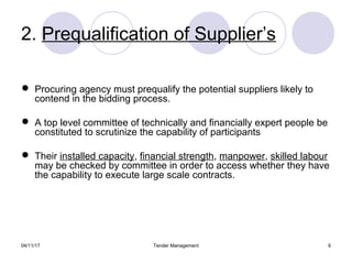 Tender Management | PPT