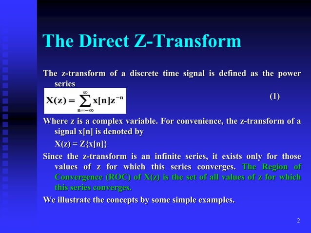 Z transform and Properties of Z Transform | PPT | Science