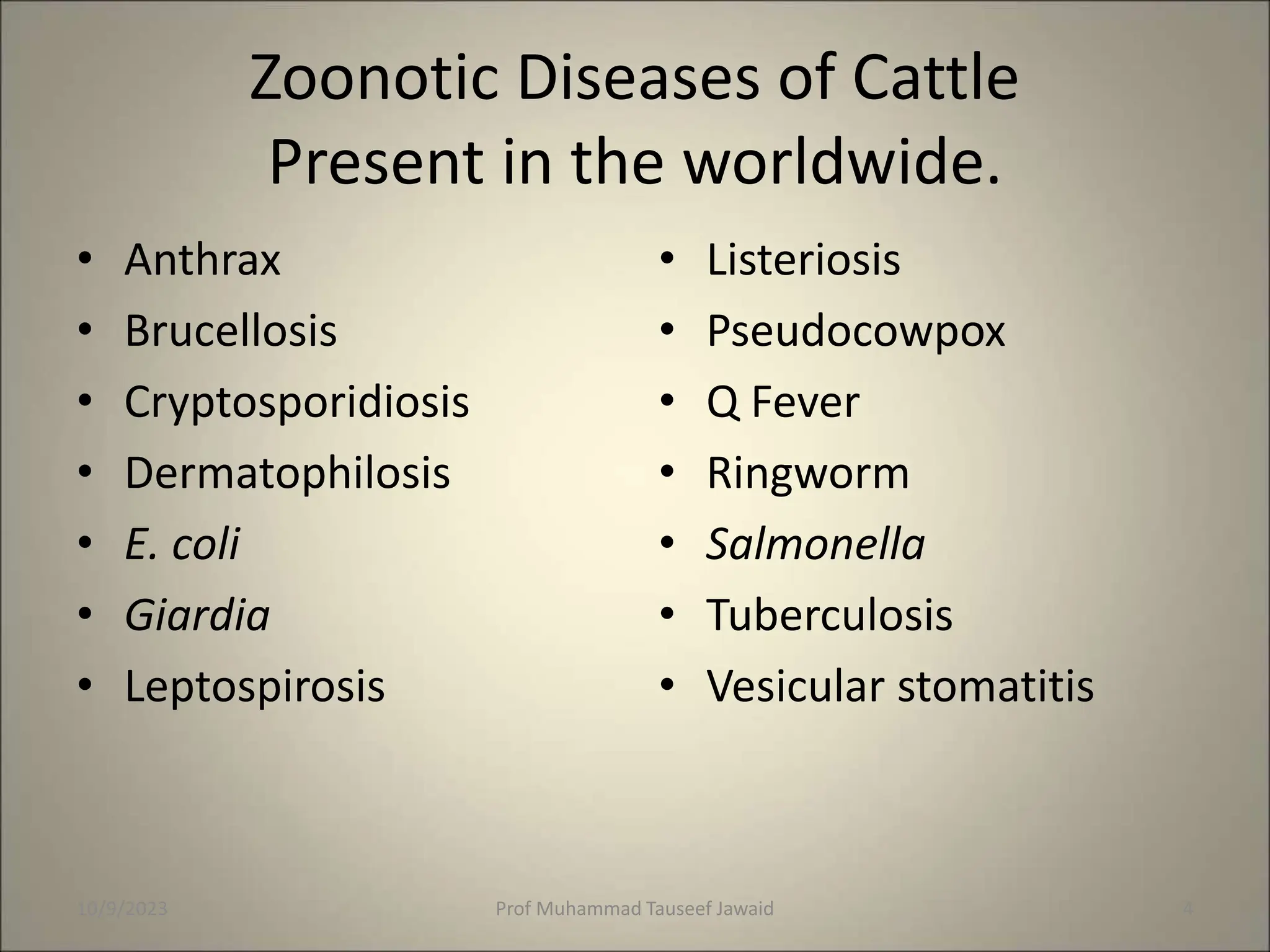 Zoonotic Diseases | PPT | Infectious Diseases | Diseases and Conditions