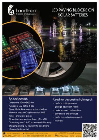 LED PAVING BLOCKS ON SOLAR BATTERIES | PDF