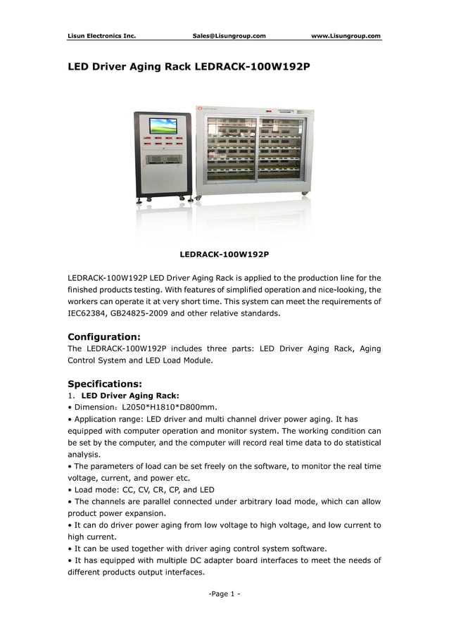Led driver-aging-rack | PDF