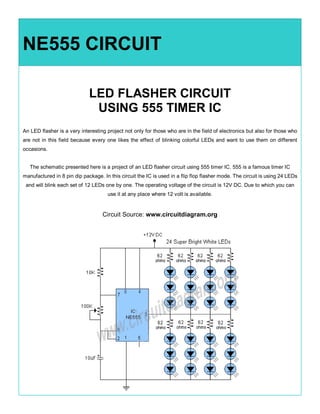 Led Flasher Using 555 Timer IC | PDF