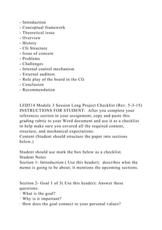 LED514 Module 3 Session Long Project Checklist (Rev. 5-3-15)INST.docx