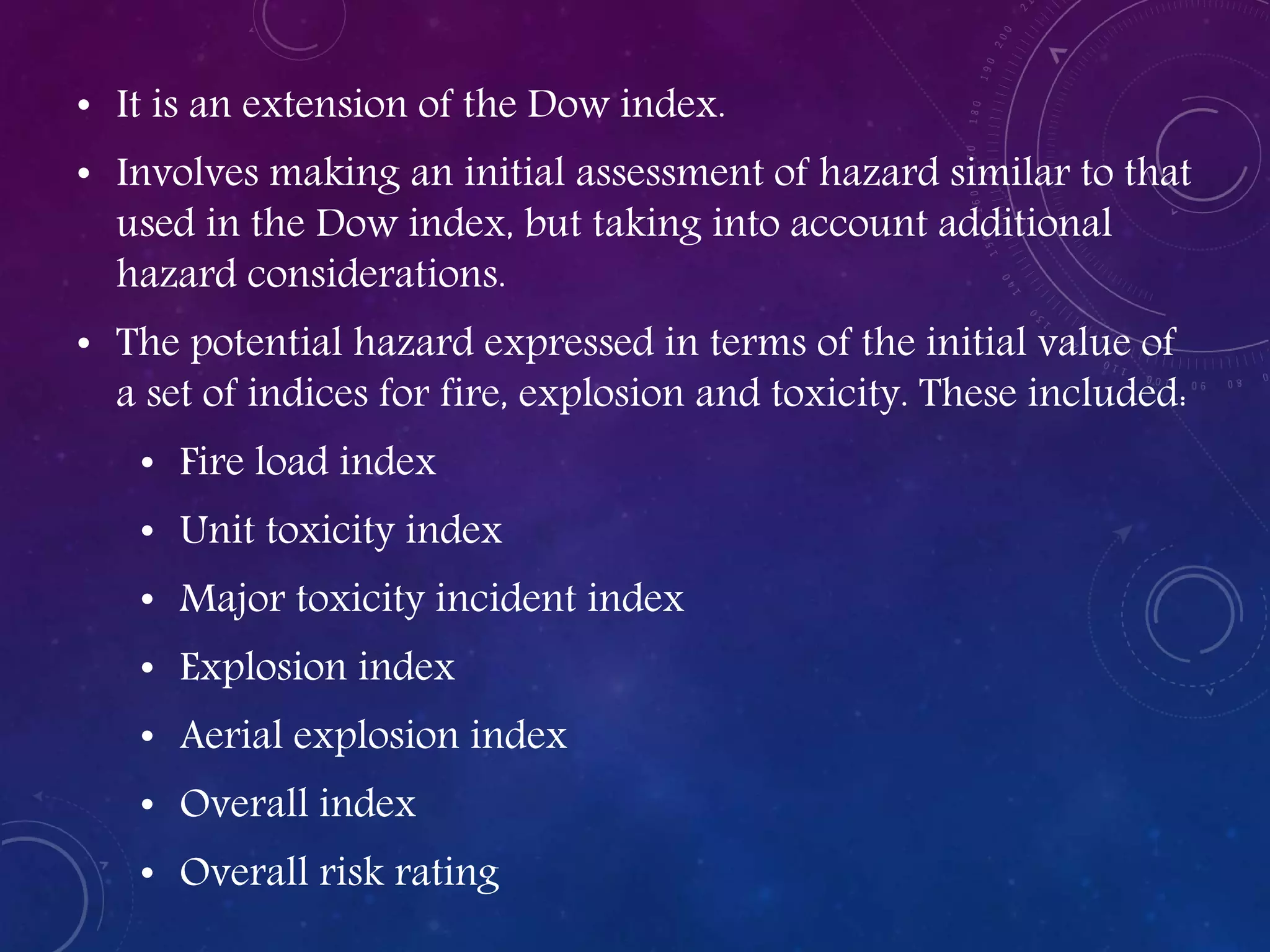 Dow Fire and Explosion Index (Dow F&EI) and Mond Index | PPTX