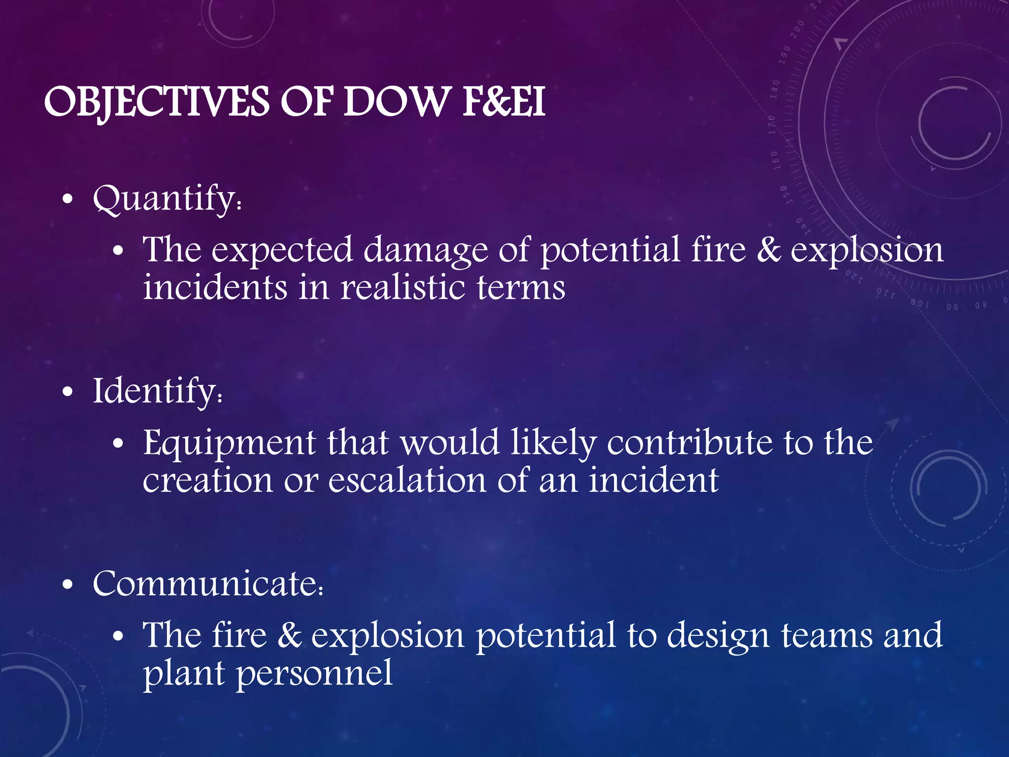 Dow Fire and Explosion Index (Dow F&EI) and Mond Index | PPTX