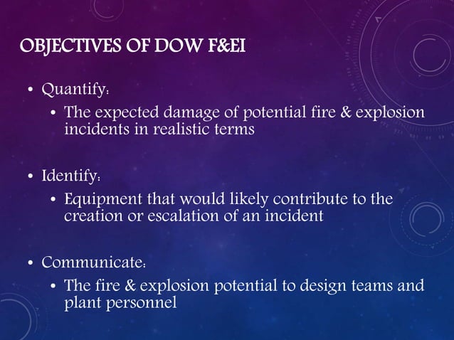 Dow Fire and Explosion Index (Dow F&EI) and Mond Index | PPTX | Stocks ...