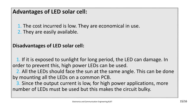 LED and Solar cell | PPTX | Chemistry | Science