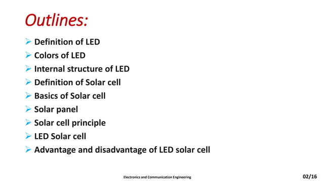 LED and Solar cell | PPTX | Chemistry | Science