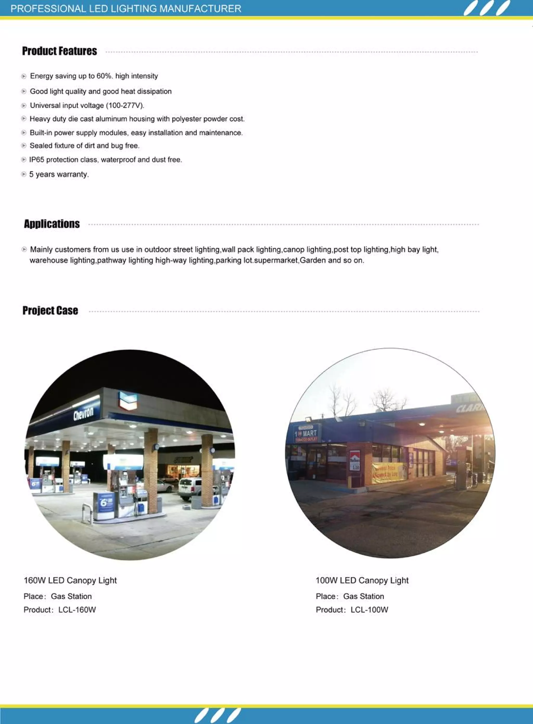 Led canopy light Catalog | PDF