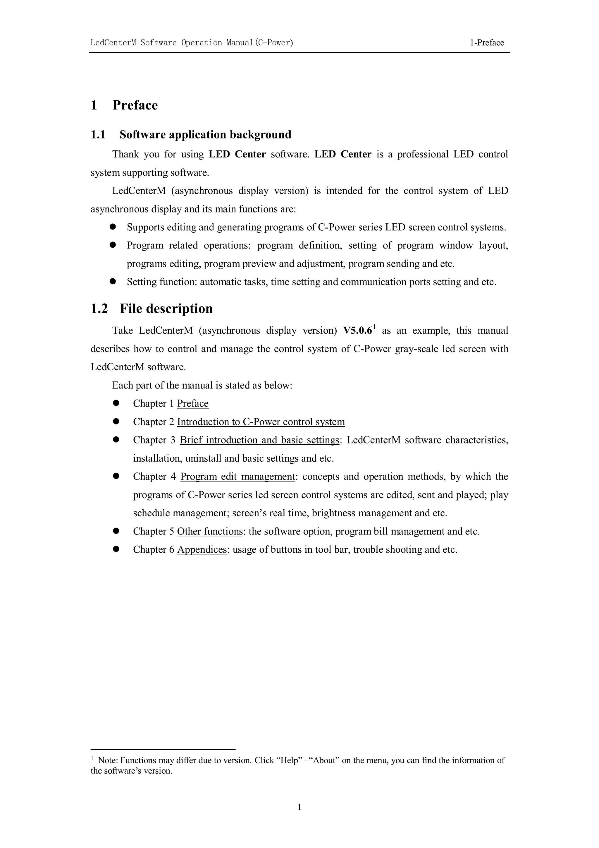 Led centermv500 operation manual | PDF