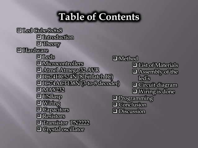 Led cube presentation | PPTX